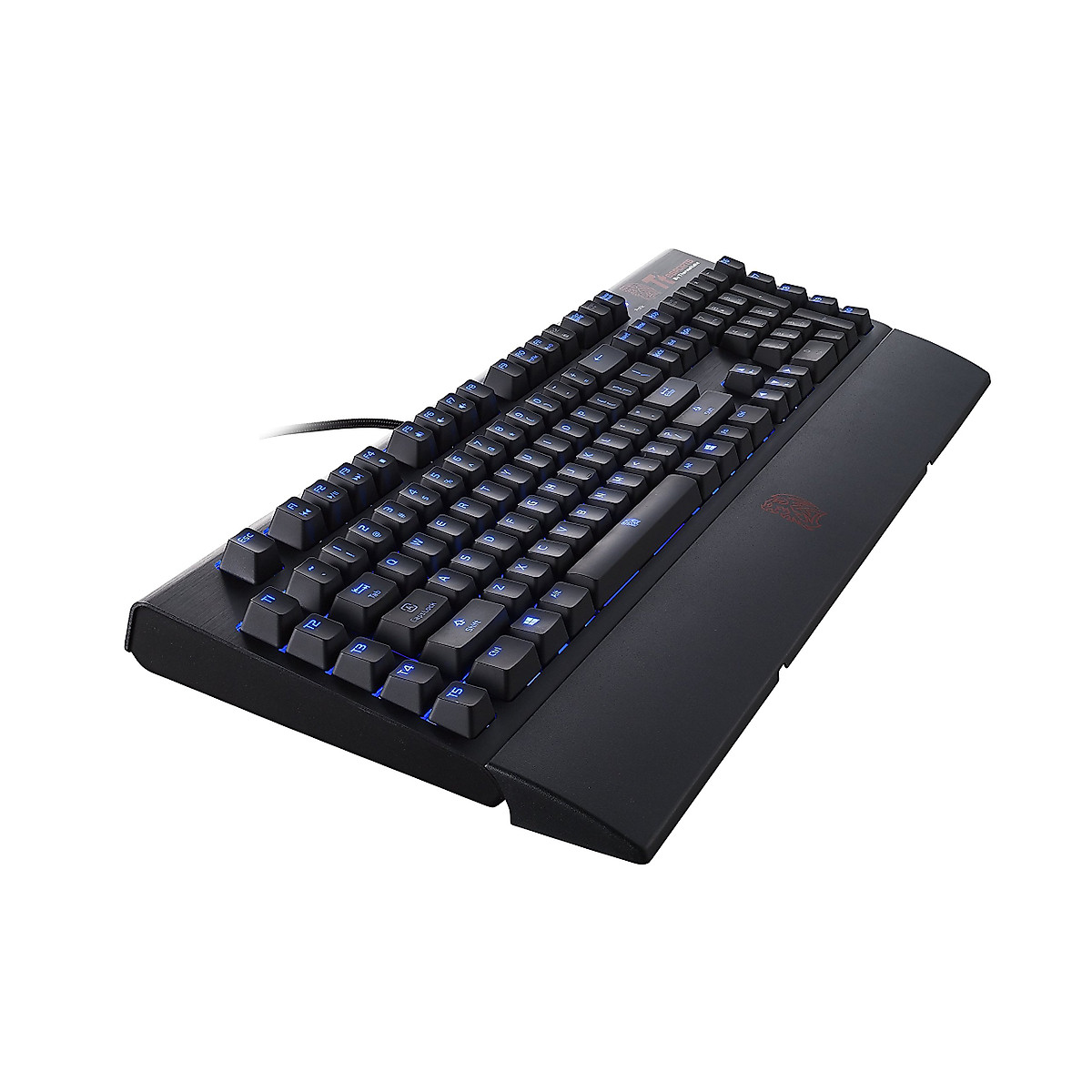 Thermaltake Tt e Sports Poseidon Z Forged Aluminum Faceplate with Built-in USB Port & Sound Card Brown Switches Blue Backlight Mechanical Gaming Keyboard KB-BAZ-KBBLUS-04