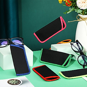Konohan 12 Pieces Glasses Case Soft Eyeglasses Pouch Portable Eyewear Sunglasses Bag Anti Scratch, 6.1 x 2.76 Inch, 6 Colors (Bright Color)