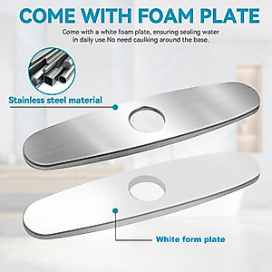 Kitchen Sink Faucet Hole Cover, Deck Plate Escutcheon for Kitchen Faucet- 10 IN Sink Hole Cover, Plumbing Cover Plates, 10" Deck Plate for Pull Down Faucet: 304 Stainless Steel(Brushed Nickel)