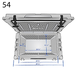 Made in USA Frosted Frog Hyper-Light 54 Quart Hard Cooler Insulated Portable Ice Chest Box for Beach, Beverages, Camping, Fishing, Boat, Barbecue, 30% Lighter Than Rotomolded Coolers (Green and Gray)