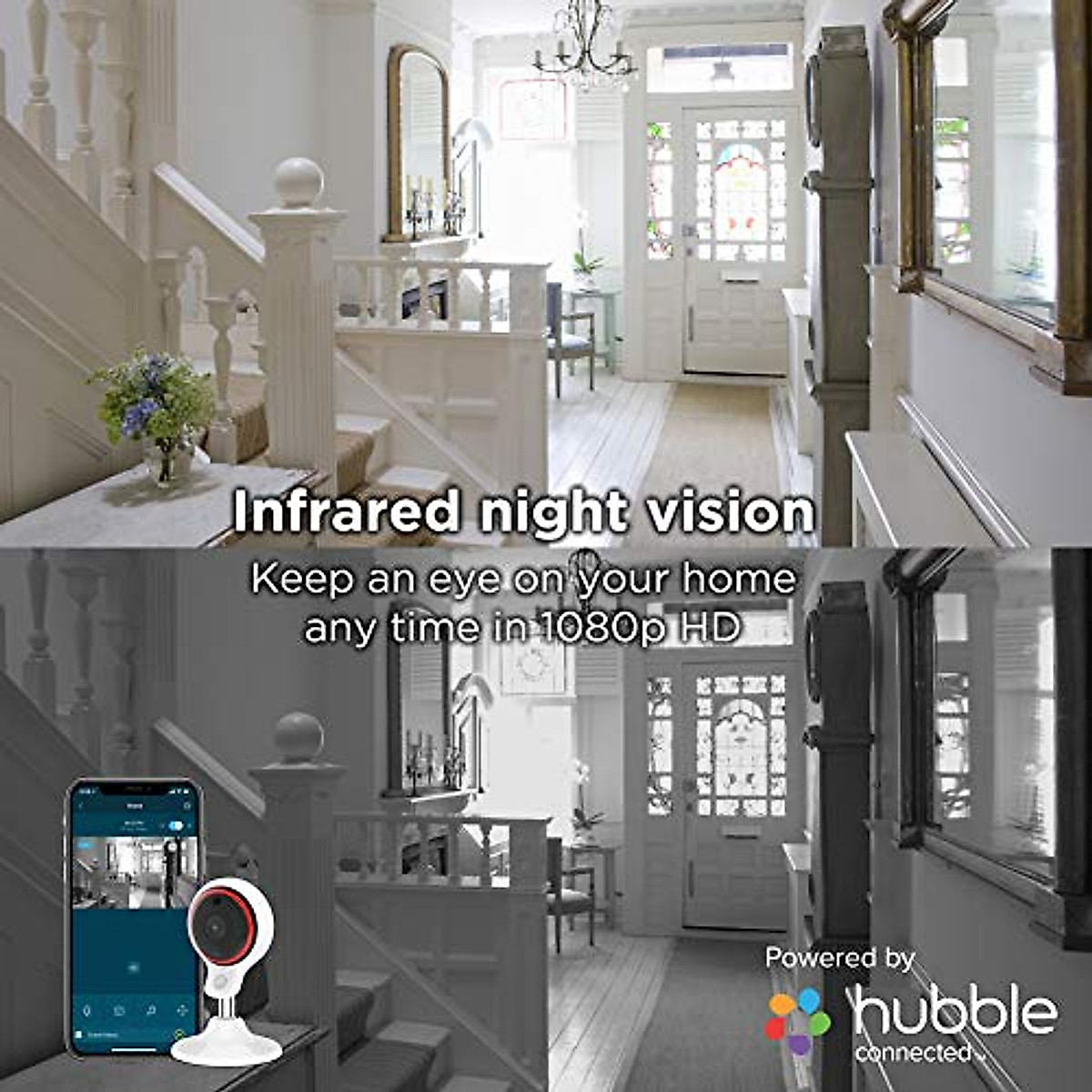 Motorola Focus71 Indoor Security Camera System - Surveillance, Elderly, Pet, Baby Monitor with Two-Way Audio Talk - Mountable Base, 1080p Video, 90-Degree Wide Angle View, Low Light and Night Vision