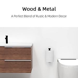 Toilet Paper Holder Wall Mount, Bethom Wood Toilet Roll Holder for Bathroom Washroom, RV, Rustic Farmhouse Style, Vertical or Horizontal Installations