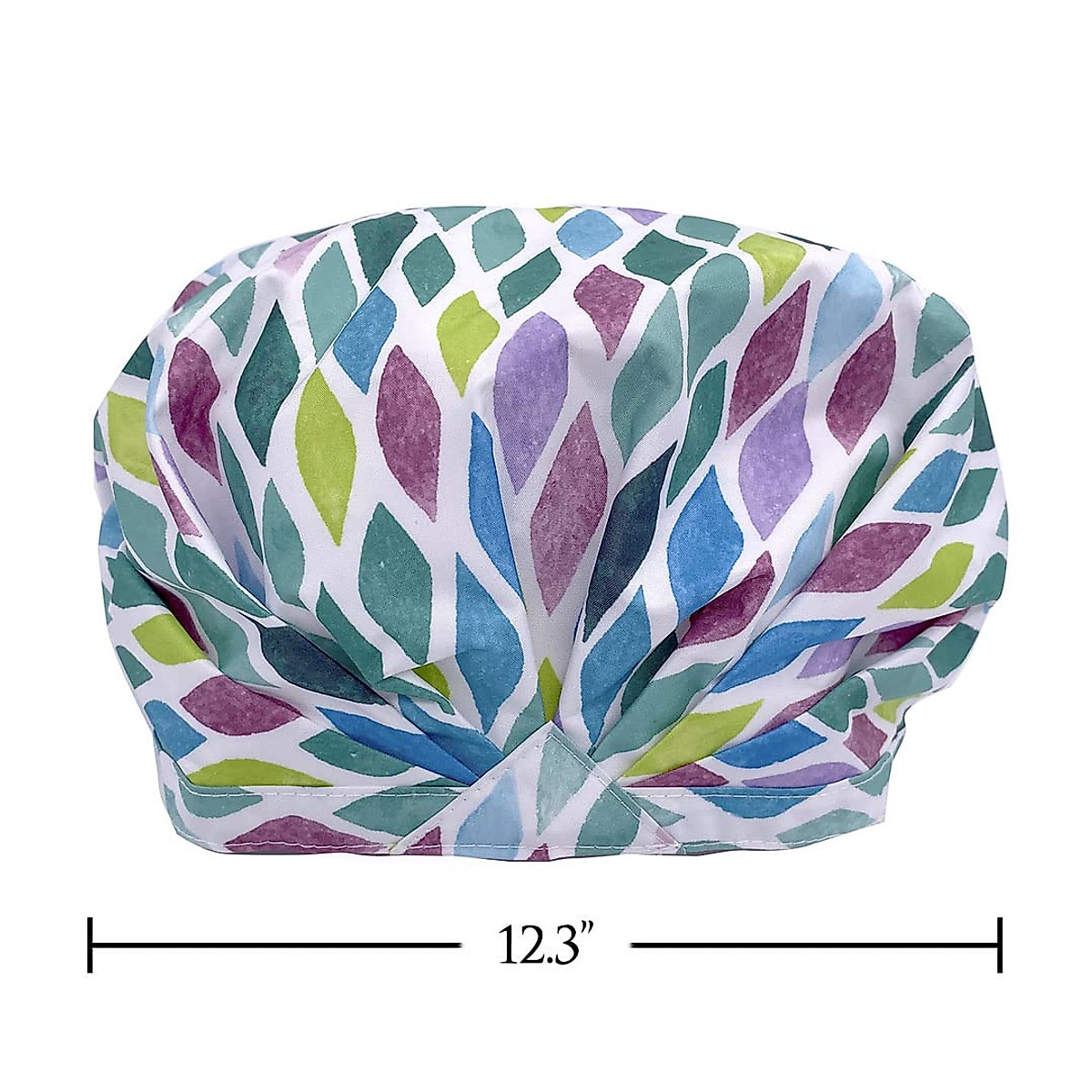 Betty Dain Trendy Turban Comfort Fit Shower Cap, Water Repellent, Sound-reducing Polyester Keeps Hair Protected, Elastic-free Trim Eliminates Imprints With Roomy Design Sleep Cap - Aqua Stones