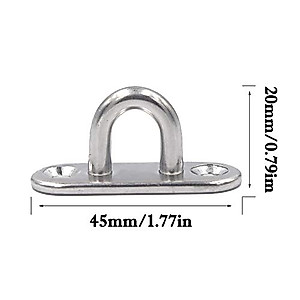 FGen 10 Pieces Stainless Steel Eye Board Ocean 5Th Oval Buckle Fixed Plate Seat Rope Pull Ring Oval Door Buckle