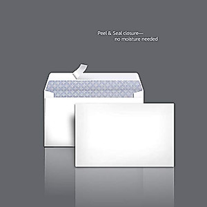 Amazon Basics #6 3/4 Security Tinted Envelopes with Peel & Seal, 100-Pack, White