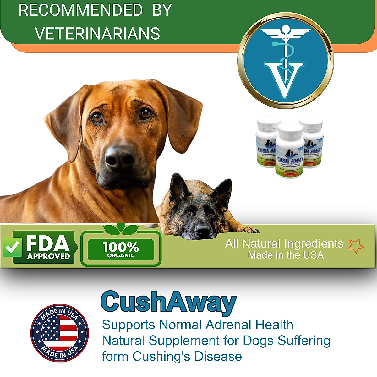 CushAway 60Tabs HMR Lignans and Melatonin for Small to Large Dogs Cushing Treatment Dogs Adrenal Support Supplements Improves Overall Well-Being Phosphatidylserine 90mg Melatonin 3.5mg HMR lignans24mg