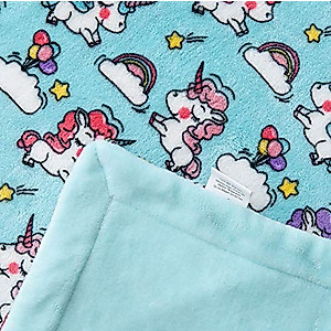 Coosey Unicorn Fleece Baby Blanket Printed Thick Soft Lightweight Cozy Warm Plush Minky Baby Blanket for Toddler Newborns Kids, 30" X 40"
