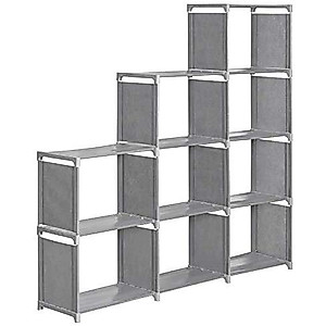 plohee Cube Storage DIY 9-Cubes Storage Bookcase Organizer Shelving Bookshelf Clothes Storage for Home,Office,Bedroom,Home Furniture Storage (Grey)