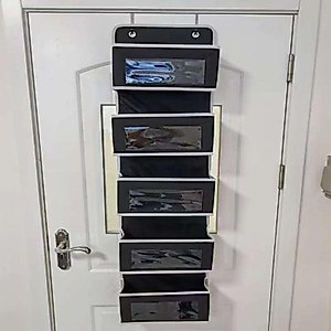 CAROYINO Hanging Organizer,Wall Mount Storage with Clear Window (Black)
