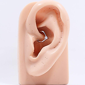 FANSING Surgical Steel Triangular Cubic Zirconia Piercing Rings 16g 8mm Teardrop Ring Hoop