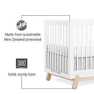 Dream On Me Hygge 5-in-1 Convertible Crib in Weathered Vintage Oak, JPMA & Greenguard Gold Certified, Made of Sustainable Pinewood, Easy to Clean, Safe Wooden Nursery Furniture
