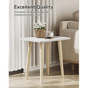 MIRROTOWEL Side Table, Small Table, Modern Home Decor Bedside Table for Living Room Bedroom Balcony Office,Easy to Assemble（White）