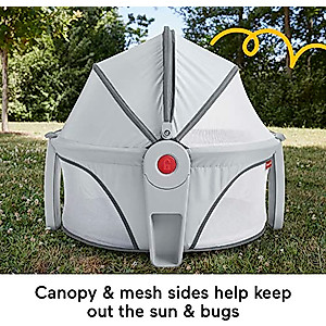 Fisher-Price Portable Bassinet And Play Space On-The-Go Baby Dome With 2 Toys And Canopy, Puppy Perfection