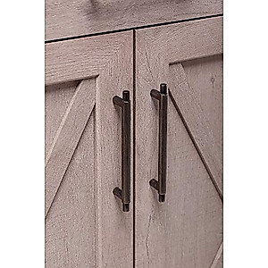 Bush Furniture Key West Secretary Desk with Keyboard Tray and Storage Cabinet, Washed Gray