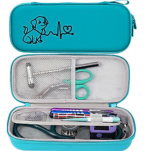 ButterFox Stethoscope Case For Nurses with Divider and ID Slot for Littmann Classic III, Cardiology IV Diagnostic, MDF and More Stethoscopes, Pocket for Nurse Accessories (Teal Green)