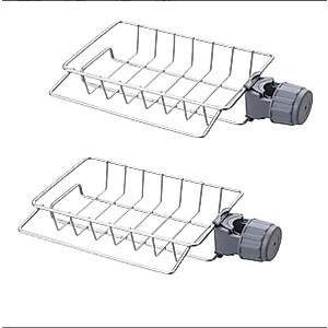 2 Piece Stainless Steel Faucet Rack, Hanging Adjustable Height for Kitchen Sink, Suitable for Kitchen Sink, Bathroom Sink Storage Rack, can be Placed Sponge, Brush, soap, Bath Ball, Shampoo etc