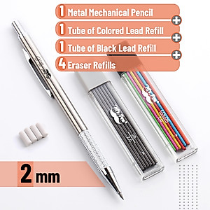 Mr. Pen- Mechanical Pencil, Metal, 2mm, Drafting Pencil, Metal Mechanical Pencils, Drawing Mechanical Pencils, Lead Holder, 2mm Mechanical Pencil, Mechanical Drawing Pencils, Thick Mechanical Pencil
