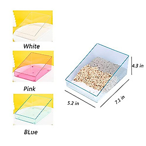 Acsist Hamster Sand Bath Container Acrylic Sand-Bath Box Guinea Pigs Bathroom Shower Toilet Digging Sand Small Animals Bathtub for Gerbil Guinea Pig Hedgehog(Pink)