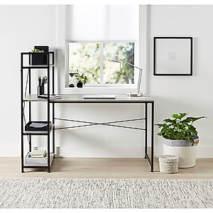 Realspace® Trazer 56"W Computer Desk With Storage Shelves, Gray