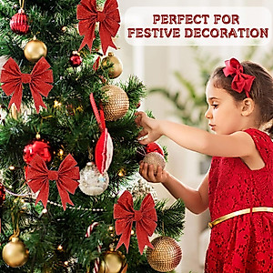 Christmas Ribbon Red Velvet 10 Yards Gold Wire Artificial Glitter Ribbons for Gift Wrapping DIY Hair Bowknot