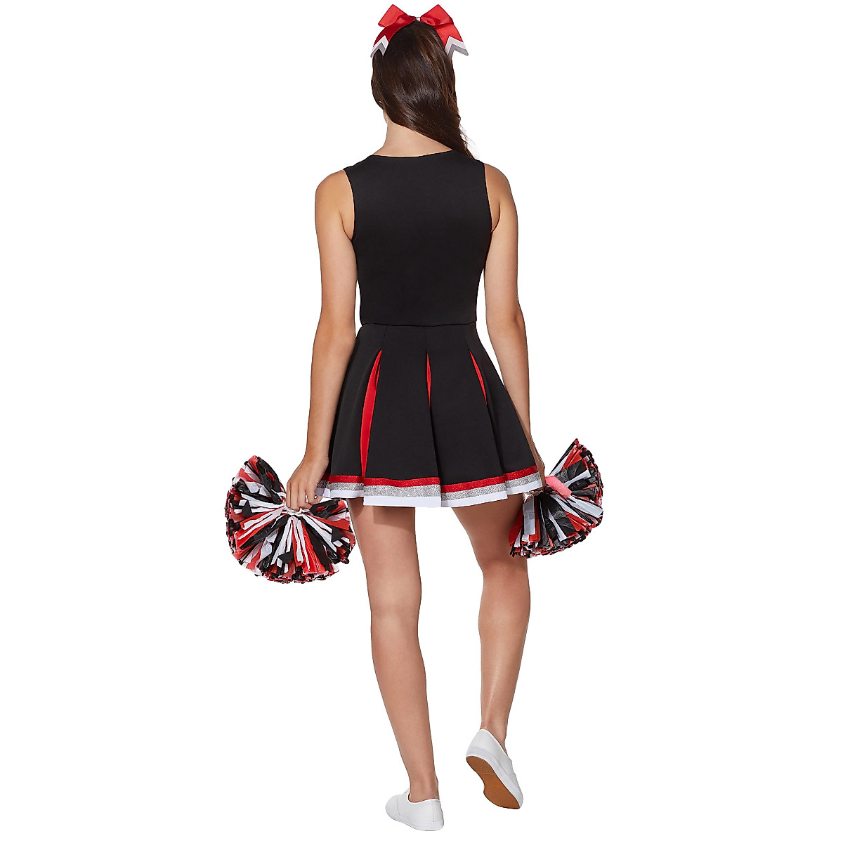 Spirit Halloween Adult Black and Red Cheerleader Uniform Costume - L | Cheerleader Outfit