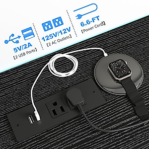 EnHomee 55" W Dresser for Bedroom with 10 Drawers Long Dresser with LED Lights & Power Outlets Wide Dressers & Chests of Drawers Large Dresser for Bedroom Dresser Metal Frame, Wood Top, Charcoal Black