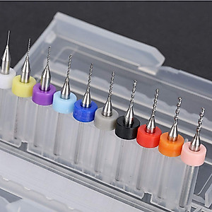 KIKYO Drill Bits, 10pcs 0.3-1.2mm Tungsten Steel Durable Drill Bit for PCB Circuit Board