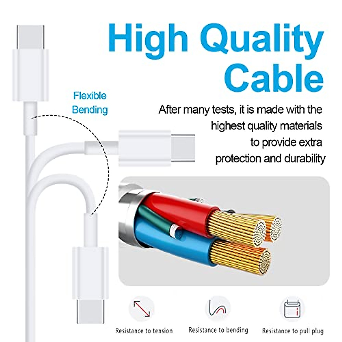 45W USB-C S22 Ultra Charger, 2 Pack Super Fast Charger Block with 5FT Type C Android Phone Cable Fast Charging for Samsung Galaxy Charger S22 Ultra/S22/S22+/S21/S21+/S21 Ultra/S20/S20+/S20 Ultra