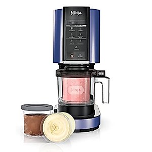 Ninja NC301NV CREAMi, Ice Cream, Gelato, Milkshake, Sorbet, and Smoothie Bowl Maker, 7 One-Touch Programs, Blue (Renewed), 1 Pint