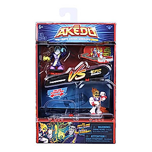 Akedo - Ultimate Arcade Warriors Versus Pack Thunderwind Vs Burnout Mini Battling Action Figures Ready, Fight, Split Strike
