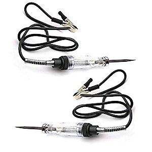 2 Pcs Car Circuit Tester, 6V-12V-24V DC, TuNan Automotive Voltage Test Electrical Volt Continuity Tester Auto with Indicator Light/Long Probe for Truck SUV RV/Wire/Fuse/Socket - Black