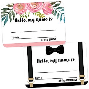 Avery Premium Wedding Guest Name Tags, Bride and Groom, No Lift No Curl, 36 Handwriteable Name Stickers