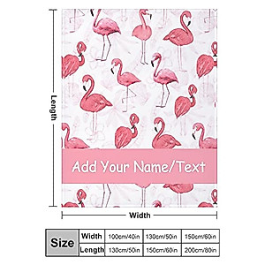 Custom Name Flamingo Blanket Gifts, 50"x40" Pink Flamingo Throw Blankets, Personalized Fuzzy Soft Plush Blanket for Girls Women, Gifts for Flamingo Lovers, All Season Throw Blanket for Sofa Bed Couch