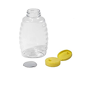 Little Giant Plastic Skep-Style Jar Honey Squeeze Bottle with Flip-top Lid (16 Ounce, 12 Pack) (Item No. SKEP16)