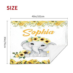 Baby Blankets Customized Baby Blankets with Name Personalized Cute Blankets Throw Blanket for Newborn Soft Skin-Friendly Blanket Memorable Present for Baby Birthday Baby Shower Fit Stroller Crib
