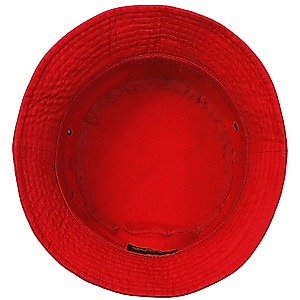 Men Women Unisex Cotton Bucket Hat 100% Cotton Packable for Travel Fishing Hunting Summer Camp (L/XL, Red)