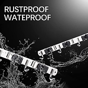 Broom Holder Wall Mount, Kmeivol Heavy Duty Broom Holder Garage Organization Stainless Steel Broom and Mop Holder Wall Mounted, Broom Organizer Wall Mount for Kitchen, Garage, Laundry, Bathroom