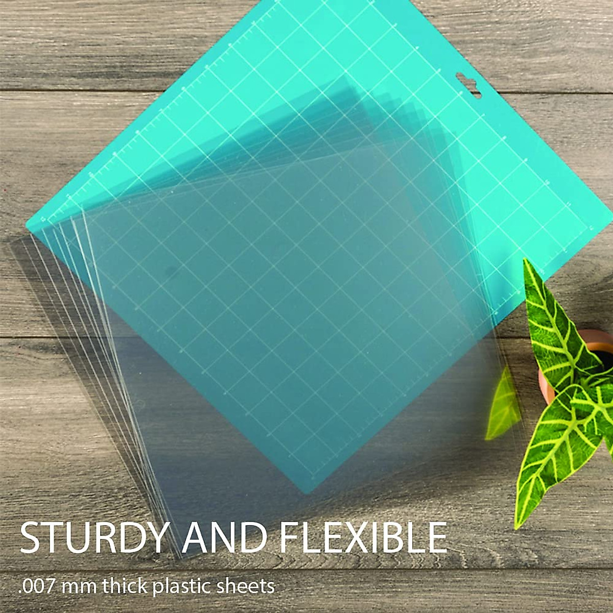 Samsill 50 Pack 12" x 12" .007" Clear Craft Plastic Sheets Compatible with Cricut, Stencils, Cards, Journals, Crafts, 3D Embellishments, Clear Craft Plastic,Acetate