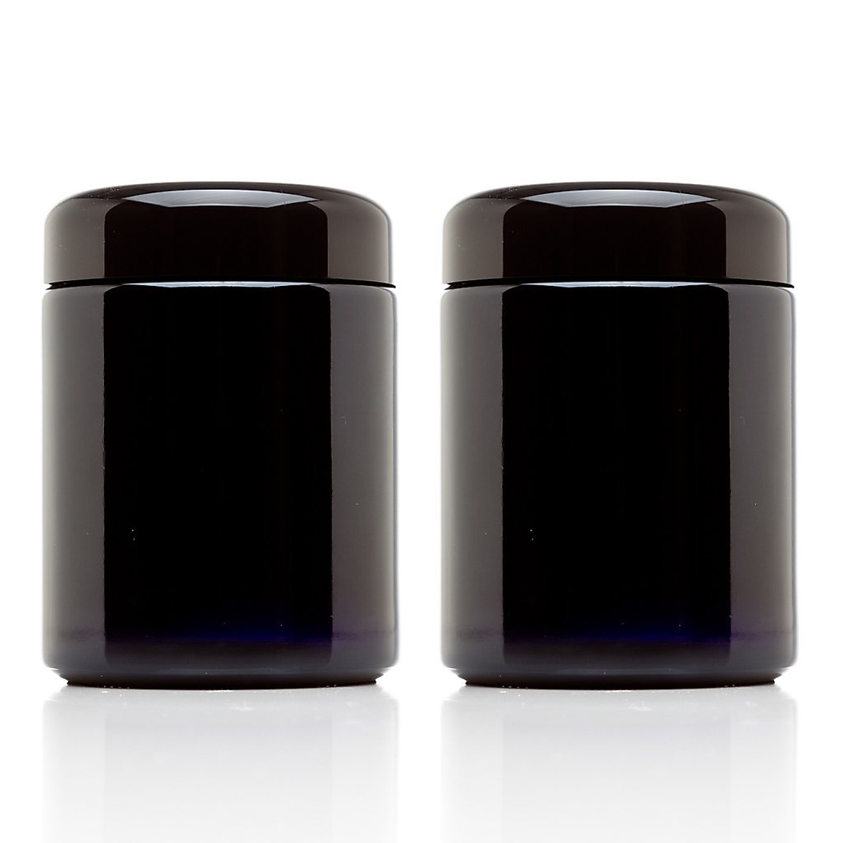Infinity Jars 250 ml (8.5 fl oz) Tall Black Ultraviolet Refillable Empty Glass Screw Top Jar 2-Pack