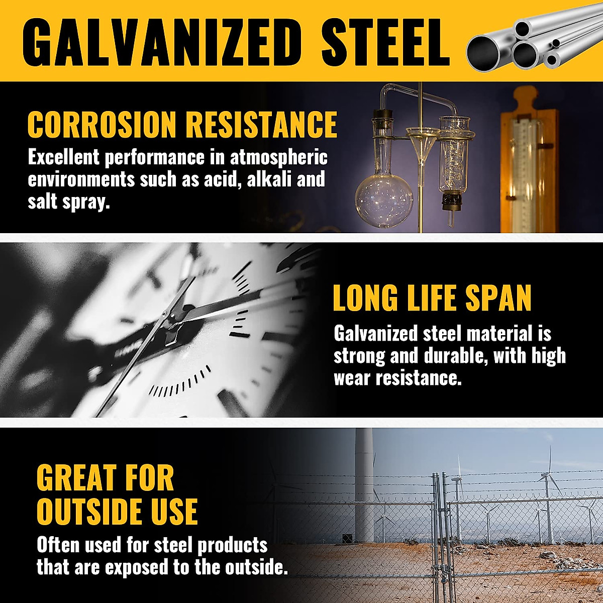 VIVIDA 1-5/8" Chain Link Gate Hinge, Chain Link Fence Female Hinge, Galvanized Steel, for 1-5/8" OD Post/Pipe, Bolts & Nuts Included, 6 PCS