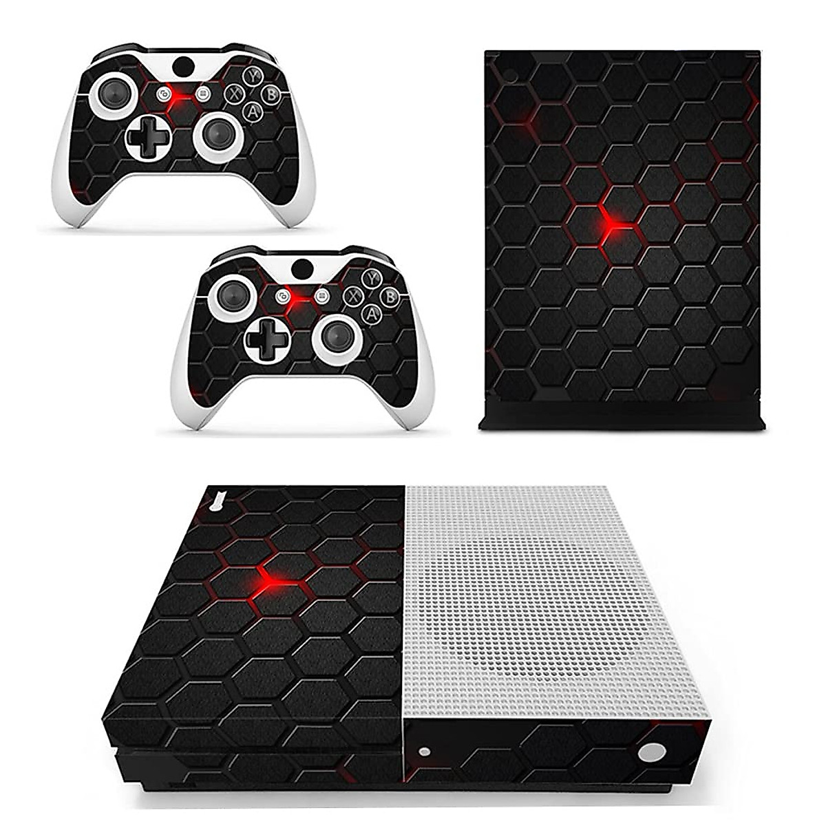 FOTTCZ Vinyl Skin for Xbox One Slim Console & Controllers Only, Sticker Decorate and Protect Equipment Surface, Black Nest