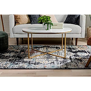 Well Woven Indira Maura Bohemian Vintage Medallion Oriental Black 5x7 (5'3" x 7'3") Area Rug