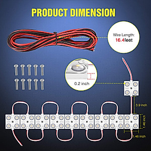 Nilight 40Leds Van Interior Light Kits 12V White Led Ceiling Lighting Kits for Truck Van RV Boats Caravans Trailers Lorries Ducato Transit （10 Modules）