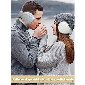 6 Pieces Unisex Ear Muffs Cold Winter Knit Earmuffs Fur Foldable Behind The Head Ear Warmer with Adjustable Wrap for Women Men Girls Valentine's Day Present