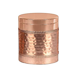 nu steel Copper Hudson Bathroom Q-tip Holder & Jar in Premium Copper Plated Stainless Steel for Bathrooms & Vanity Spaces