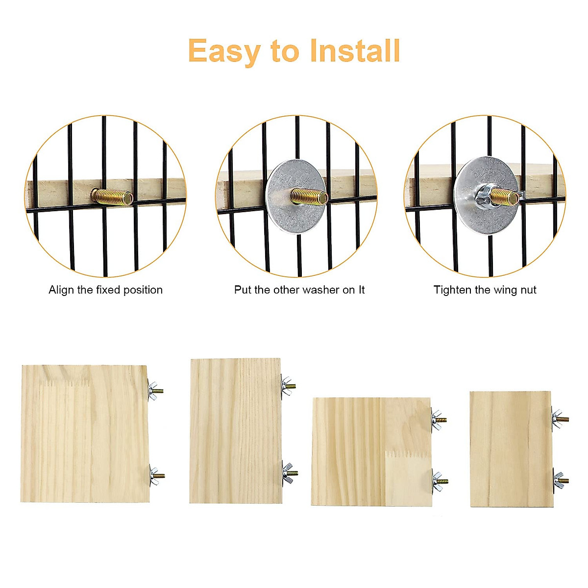 2pcs Bird Perch platform flat Stand Beak Paw Grinding wood for Parrot Parakeet Cockatiel Lovebird Conure Finch Budgie