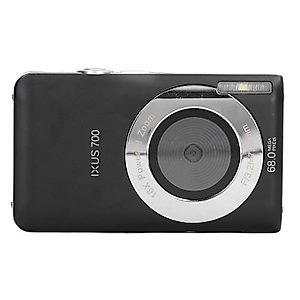 8K Digital Camera, 16X Zoom Selfie Camera Auto Focus with 2.7 Inch HD Screen for Photography Video Recording, 68MP Portable Vlogging Camera for Travel (Black)