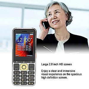 Yunseity 2G GSM Unlocked Mobile Phone, 1.8 Inch Screen Cellphone for Seniors, 3 SIM 3 Standby Big Button Cell Phone with Loud Speaker, Large Backlight Button, 3200mAh Battery (US Plug)