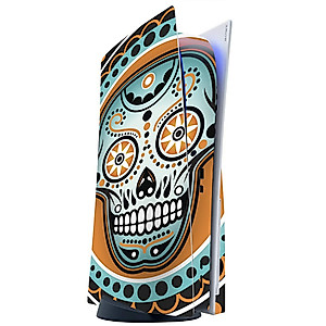 ITS A Skin Skins Compatible with Sony Playstation 5 Console Disc Edition - Protective Decal Overlay Stickers wrap Cover - Sugar Skull Day of The Dead