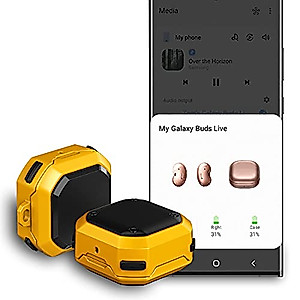 Wocoxo Compatible with Galaxy Buds Pro Case/Galaxy Buds Live Case, Shock-Proof Portable Protective Cover with Keychain (Yellow)